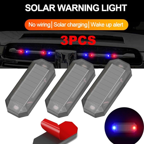 Car Mini LED Warning Light Prevent Rear-end Collision Solar Power ...
