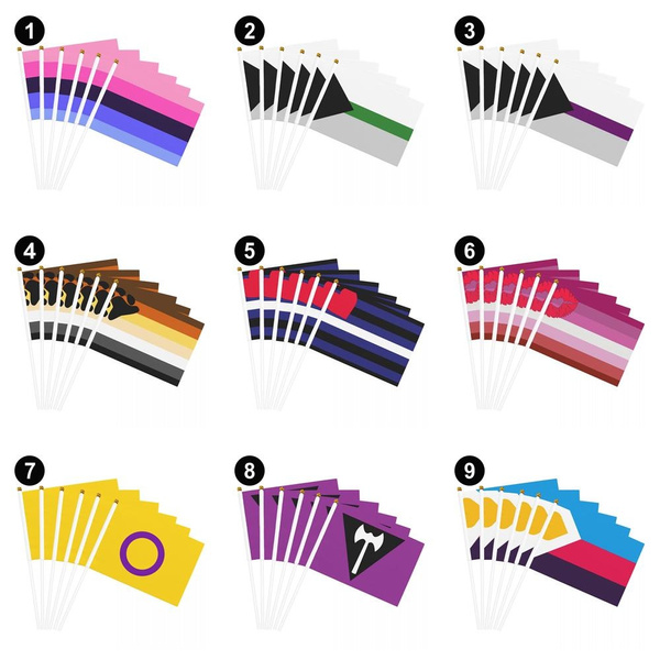 LGBT Symbols Rainbow Flag Omnisexual Pride Flag Handheld Flag Hand Held ...