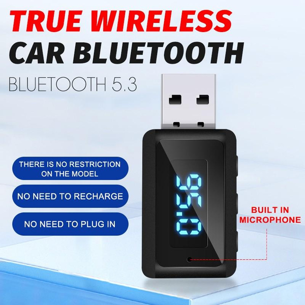 USB Car Bluetooth 5.3 Audio Receiver FM Transmitter Handsfree Call Car ...