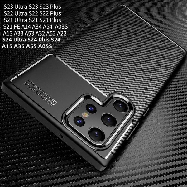 Carbon Fiber Texture Case For Samsung Galaxy S24 Ultra S24 Plus S24 S23 Ultra S23 S23 Plus S23 ...