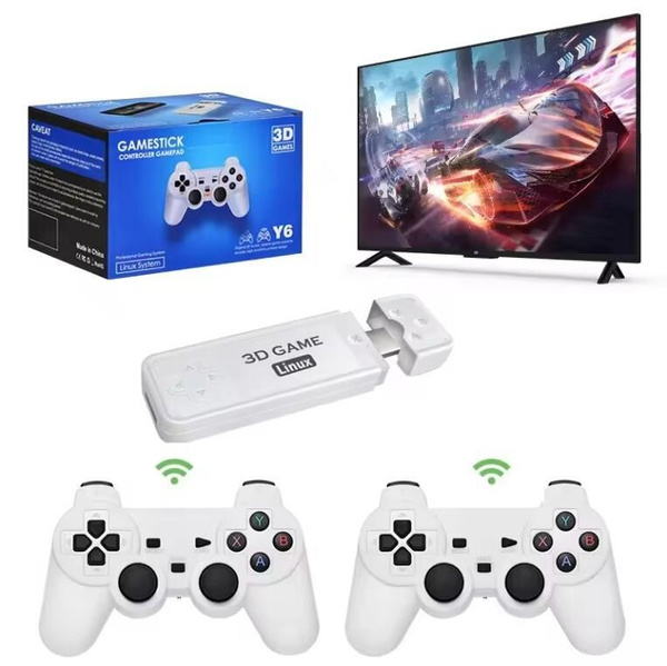 Y6 4K Retro Video Game Console 64GB 5000+ Classic Game Dual 2.4GHz Wireless Controllers Y6 Video ...