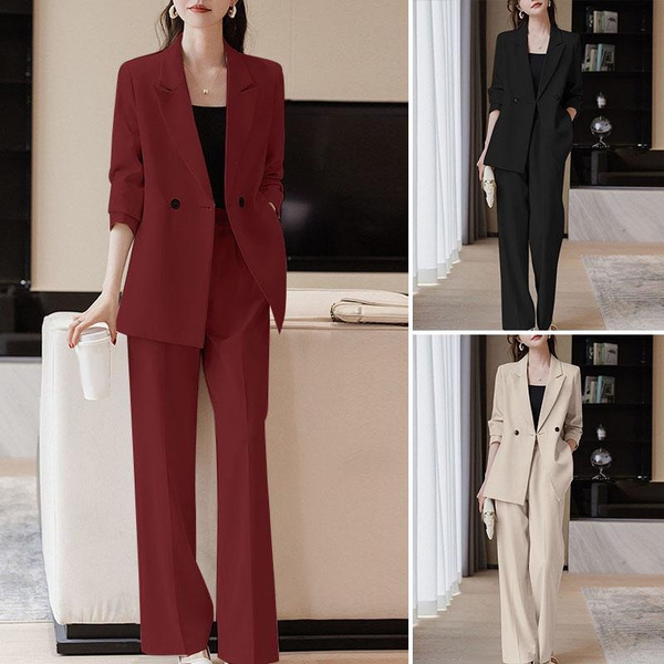 S-5XL ZANZEA Women Long Sleeve Elegant Clubbing Buttons Up Suits Solid ...