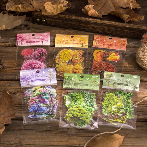 30pcs/pack Tree Nature Series Decorative Material Sticker Forest Themed ...