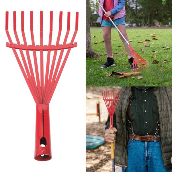 Heavy Duty Garden Rake Grass Rake Durable Carbon Steel Nine Tooth Rake ...