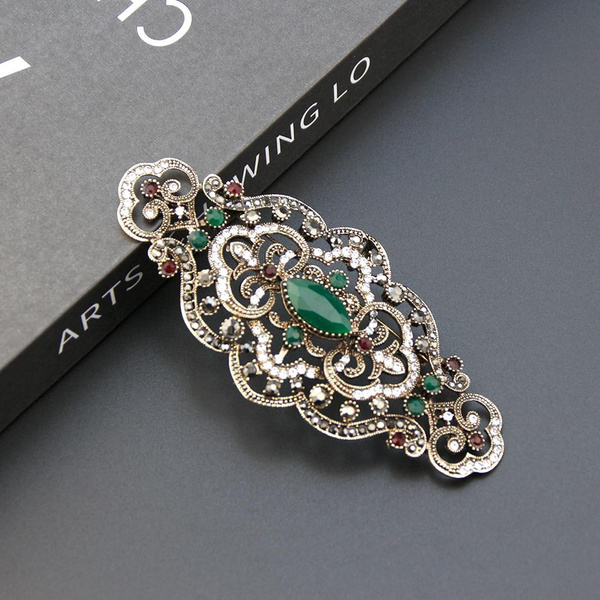 Turkish Resin Jewelry Big Women Brooch Pins Ellipse Flower Caftan ...