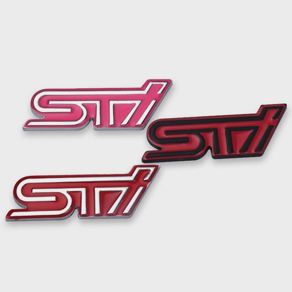 3D Metal Car Sticker Styling STI Front Grille Sticker Car Head Grill ...