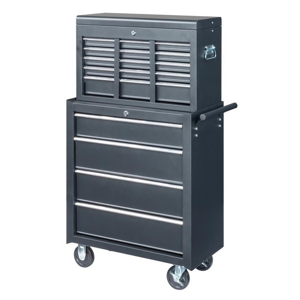 9-Drawers Rolling Tool Chest Tool Box with Wheels 2-in-1 Lockable Tool ...