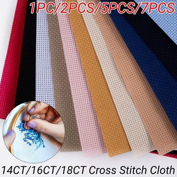 1/2/5/7pcs Aida Cloth 14CT/16CT/18CT Cross Stitch Fabric for Cross ...