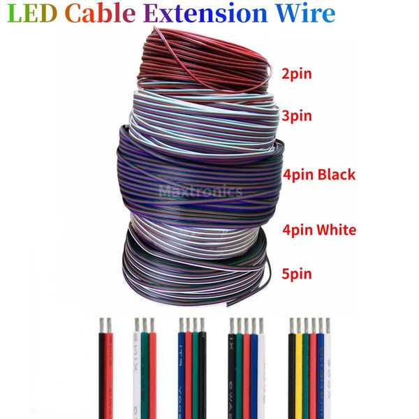 10meters-20meters 22awg 2pin 3pin 4pin 5pin 6pin Extension Electric Wire Single Color WS2811 ...