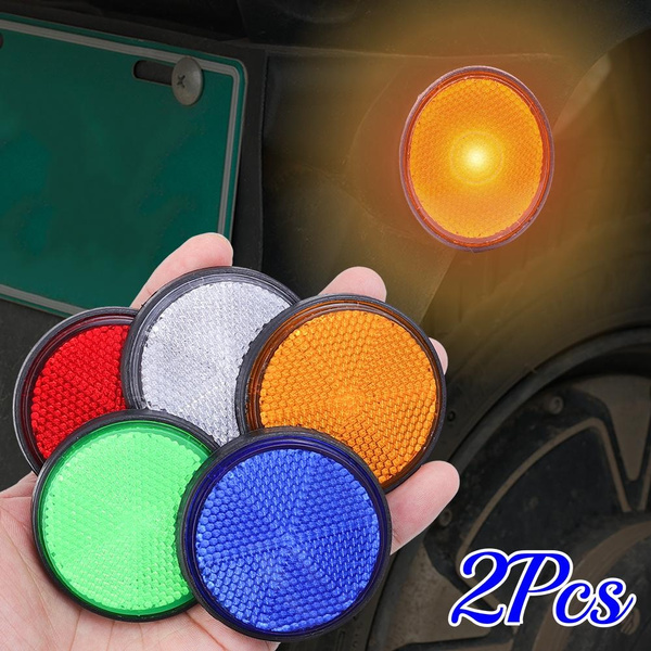 2Pcs Universal Circular Reflectors for Cars Trucks Motorcycle Electric ...