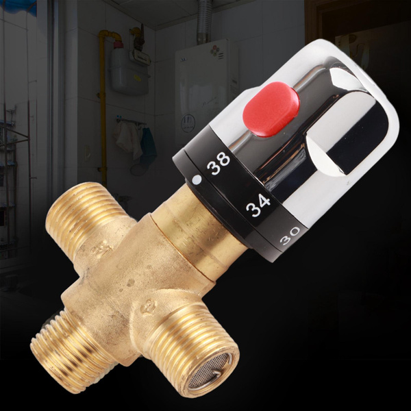 Brass Thermostatic Mixing Valve Water Temperature Pipe Basin Thermostat ...