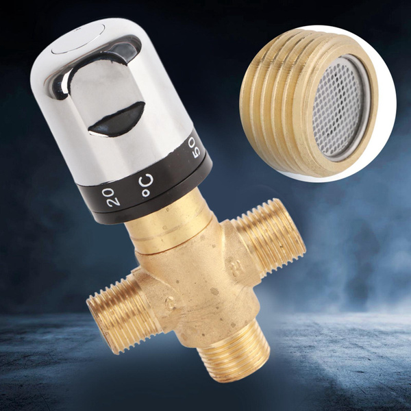 Brass Thermostatic Mixing Valve Water Temperature Pipe Basin Thermostat ...