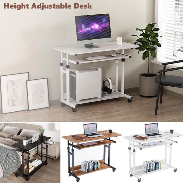 Height Adjustable Study Desk Mobile Computer Desk Portable Office Desk ...