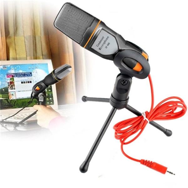 SF-666 Microphone Singing Recording 3.5mm Condenser Microphone Mic for ...