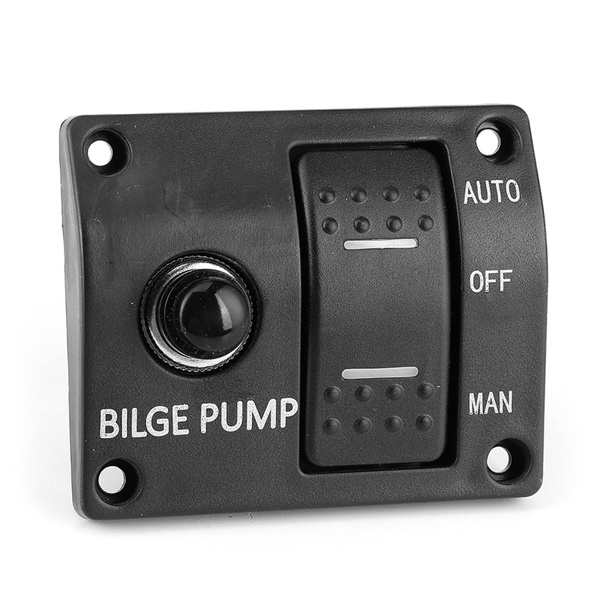 Bilge Pump Switch, 3 Way Marine Bilge Pump Switch Panel 12V 24V Auto ...