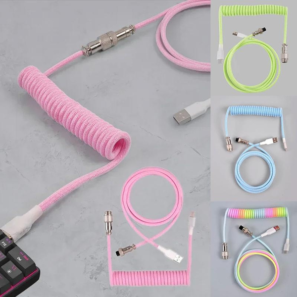 Mechanical Keyboard Coiled Cable Wire Type C USB Port Aviator Coiling ...