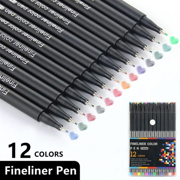 Fineliner Color Pen Set, 0.4mm Colored Fine Liner Sketch Drawing Pen ...