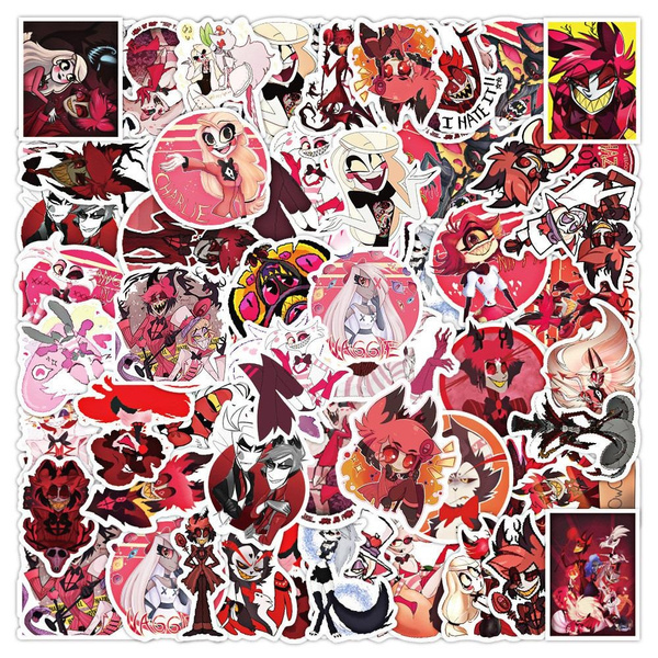 50pcs Hazbin Hotel Stickers Set Cartoon Graffiti Waterproof Decals Pack ...