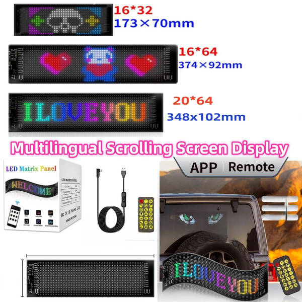 LED Matrix Pixel Panel With Remote LED Car Screen Display Multilingual ...