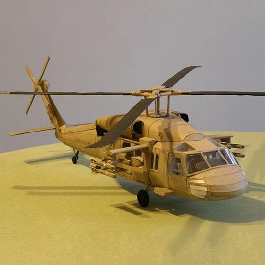 1:33 American Black Hawk UH-60 Multipurpose Helicopter Paper Model ...