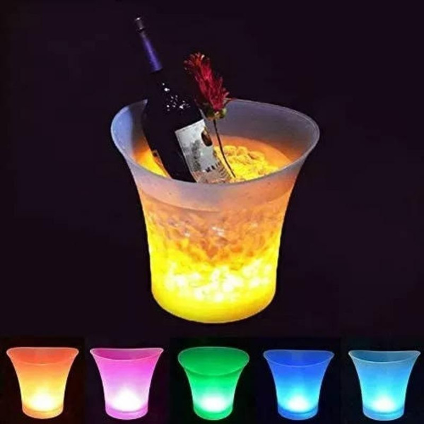 5L Beer Cooler Ice Bucket LED Color Changing Luminous Plastic KTV ...