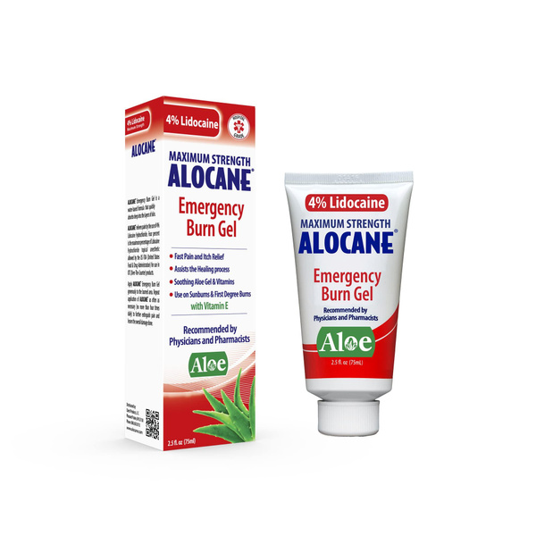 Alocane Emergency Burn Gel, 4% Lidocaine Maximum Strength Fast Pain and ...
