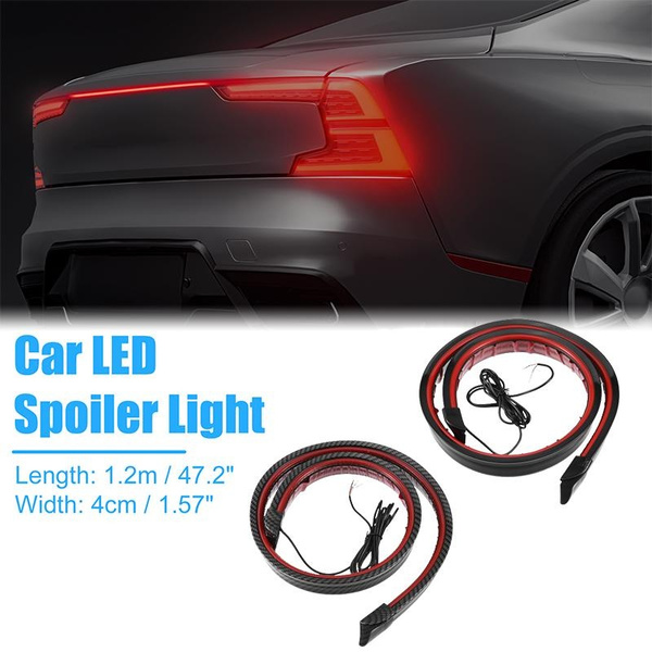 X AUTOHAUX Car LED Spoiler Led Stream Light Spoiler with Red LED Light ...