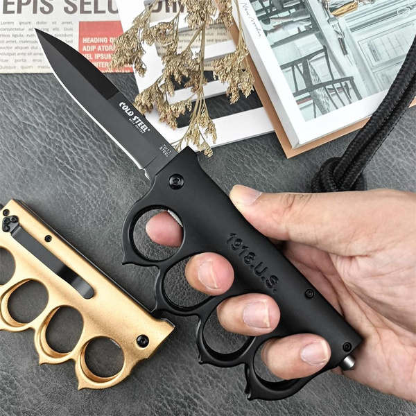 2024 Cold Steel Tactical Knuckle Trench Assisted Open Knife 440C Blade ...