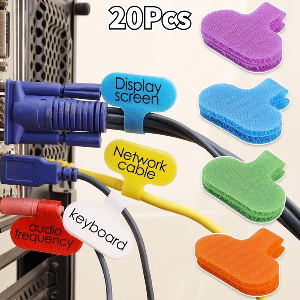 20Pcs Self-adhesive Cable Label Stickers Name Tag Waterproof Cable ...