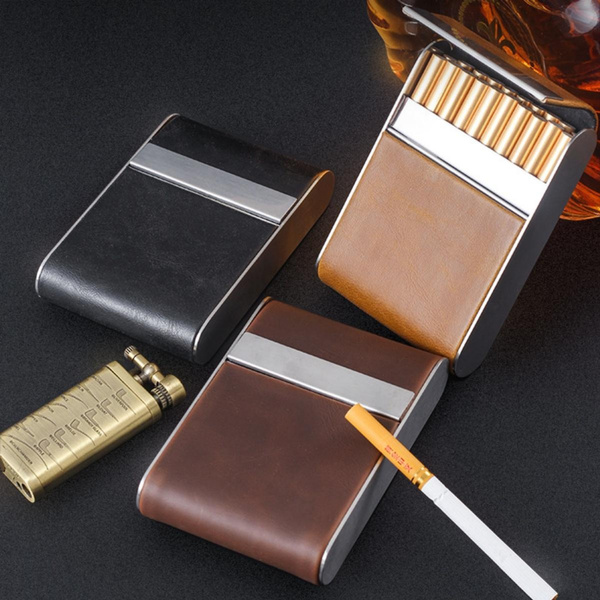 20-stick 6.5mm Mid-size Cigarette Case with Magnetic Clasp,PU Leather ...