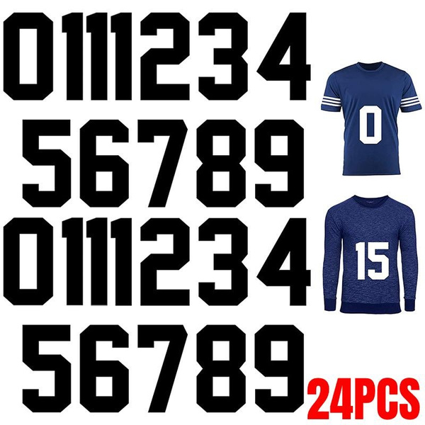 24pcs Iron on Numbers, Jersey Heat Transfer Numbers 0 to 9 for Team ...