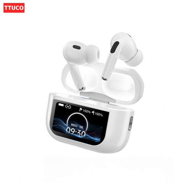 Wireless Noise Cancelling Bluetooth Earphones screen displays long life ...