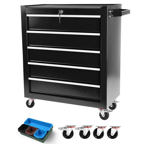 Tool Chest, 5 Drawers Rolling Tool Chest with Wheels, Portable Rolling ...