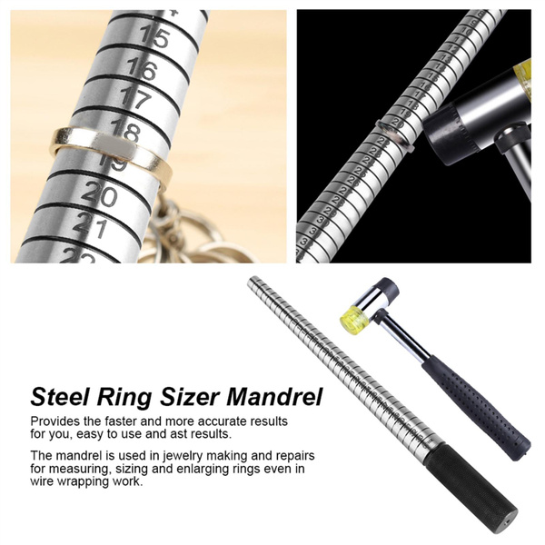 Sizer Mandrelteel Mandrel Gauge Nylon Face Sizing Rubber Hammer Jewelry ...
