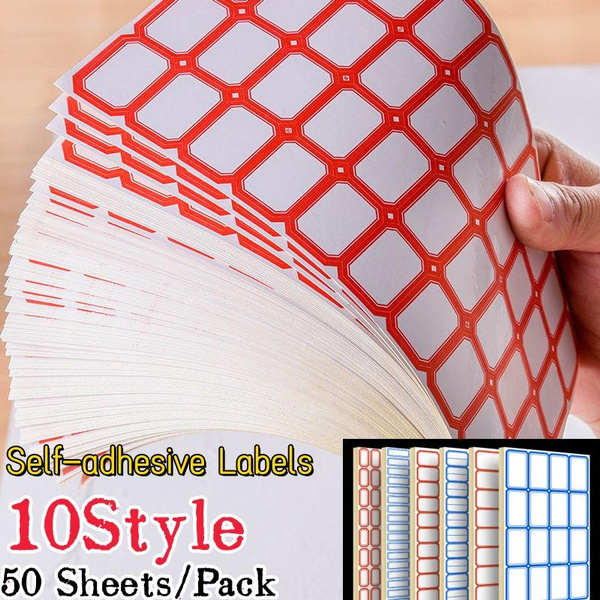 50 Sheets/Pack Self-adhesive Labels Office Blank Handwritten Label ...