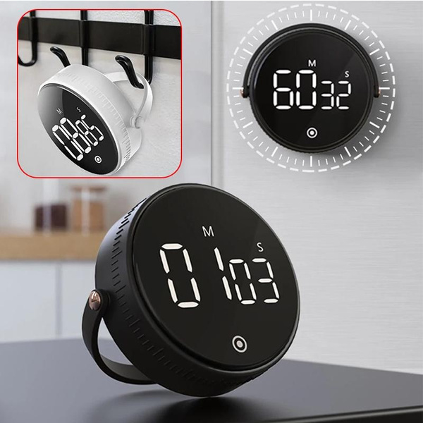 Magnetic Kitchen Timer LED Digital Timer Manual Countdown Timer Alarm ...