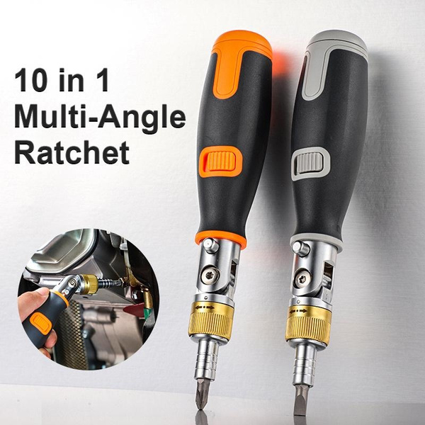 New 10 in 1 Professional Screwdriver Set Hand Tool Multi Angle Ratchet ...