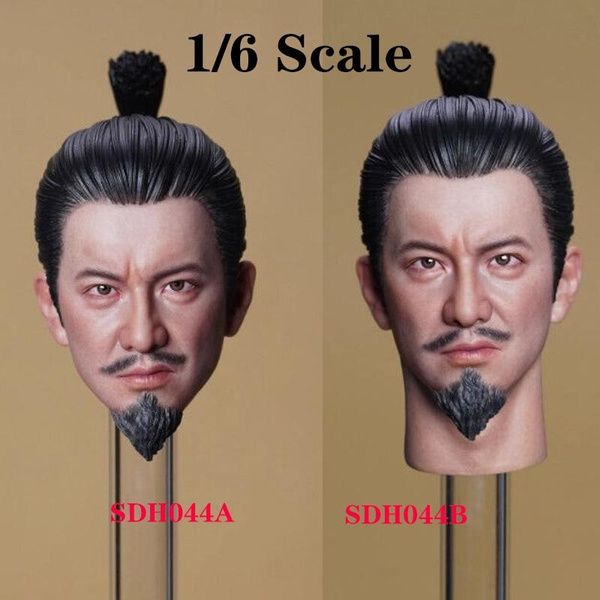 SDH044 1/6 Scale Male Head Sculpt Japanese Samurai Head Carving Model ...