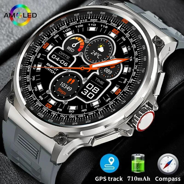 1.85" Ultra HD Amoled Display Smartwatch GPS Track Compass Men 710 mAh ...