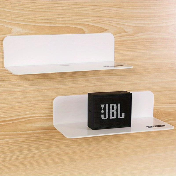 Wall Mounted Shelf Acrylic Display Shelves Clock Speaker Organizer ...