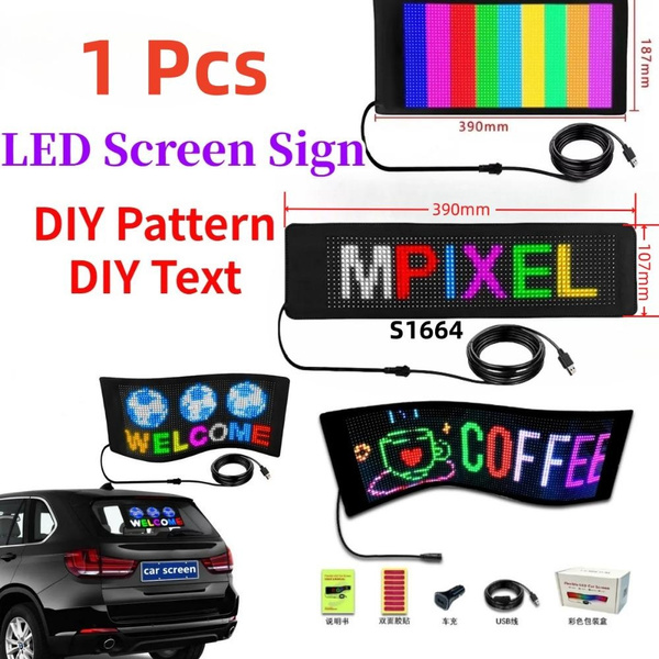 LED Screen Sign RGB Foldable DIY Scrolling Message APP controls ...