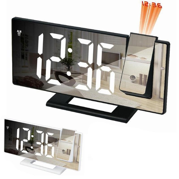 LED Digital Alarm Clock Projection Clock Projector Ceiling Clock with ...