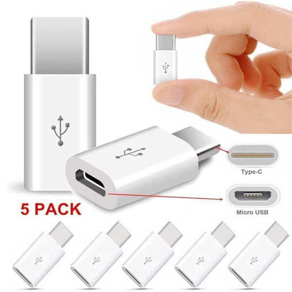 5 Pack USB 3.1 Type C Male to Micro USB Female Adapter Converter ...