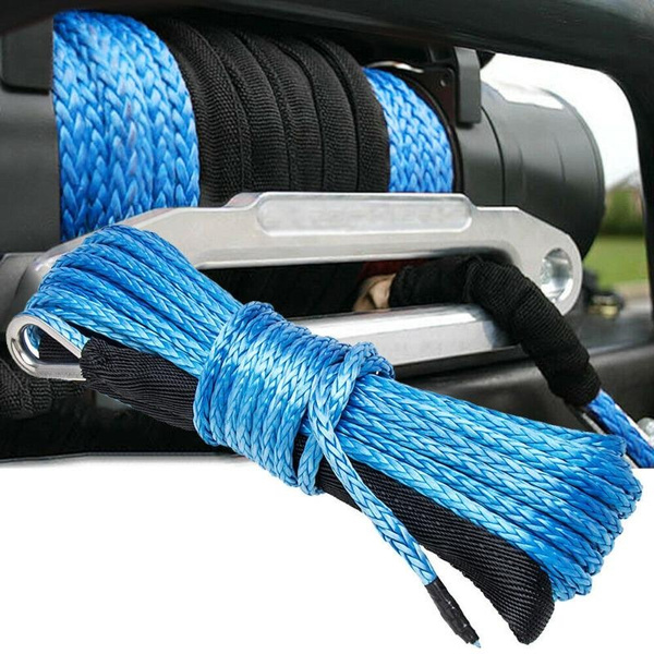 10000LBS 1/4"x50ft Synthetic Winch Rope Line Recovery Cable 4WD ATV UTV ...