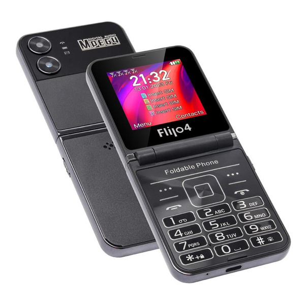 UNIWA F265 Fold Flip Phone Dual Screen Single Nano Big Push-Button 2G ...