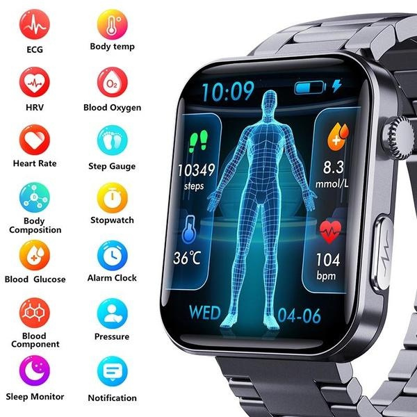 New ECG Smart Watch 2.1" Fitness Watch with Blood Pressure Blood ...