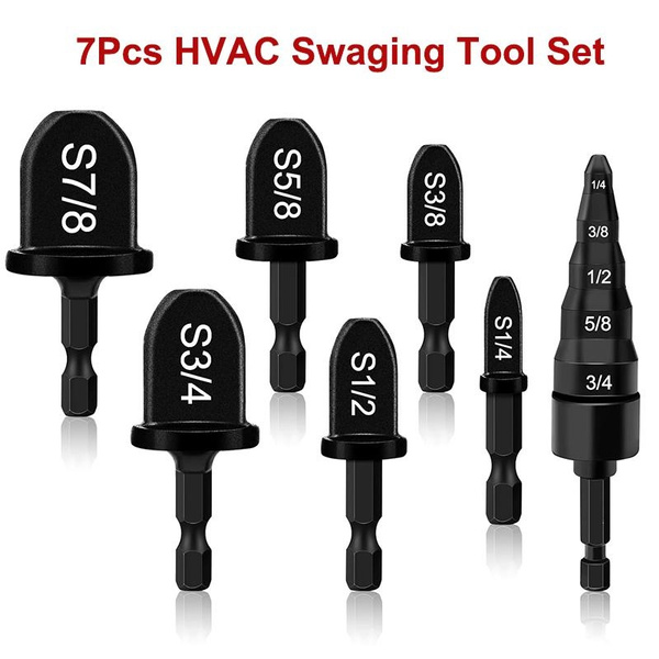 7Pcs HVAC Repairing Set,Hex Shank Air Conditioner Copper Tube Expander ...