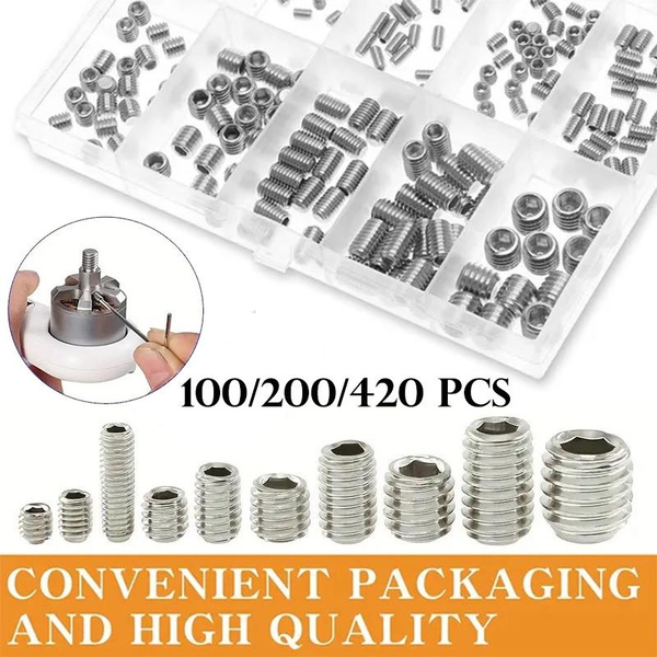 100pcs/200pcs/420pcs Set 304 Stainless Steel Allen Head Sockets Hex Cap ...