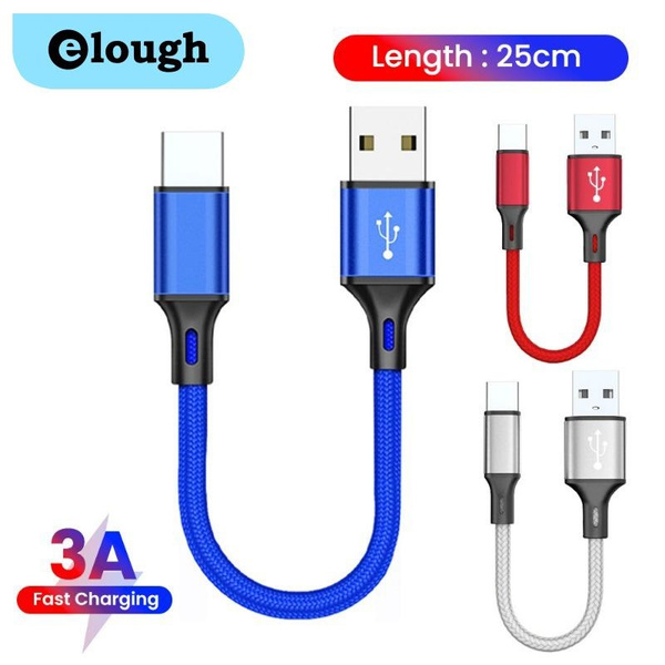Elough 25cm Micro Usb C Cable Type C Usb Extension Charger Data Cables ...