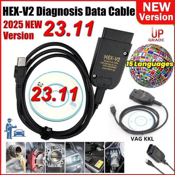 Hot !!!!!!! 2025 NEW Top Version V2 USB Interface Vag 23.11 Automatic Fault Diagnosis Data Cable ...